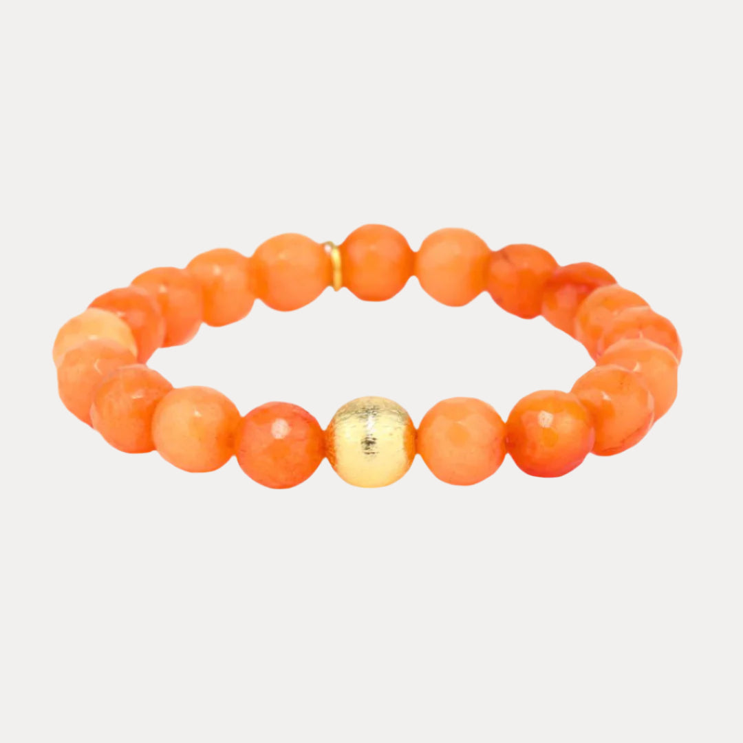 Coral Orange Bianca Beaded Bracelet For Women | BuDhaGirl