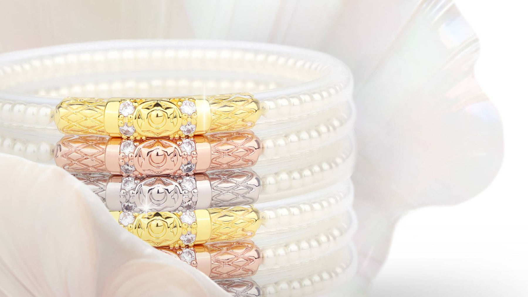 BuDhaGirl Pearl Collection: Bangles, Bracelets, Rings, and Handbags