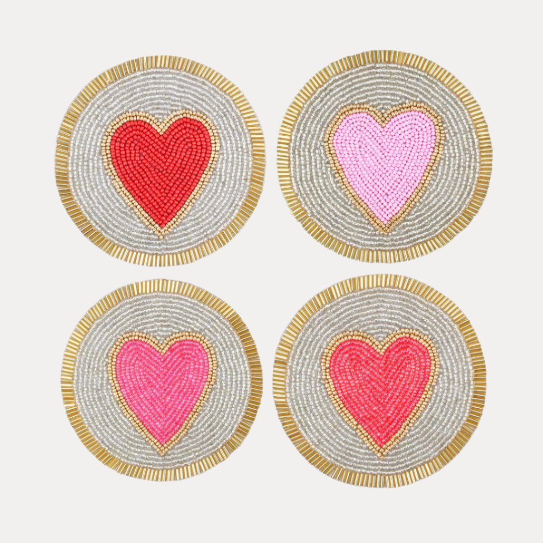 Heart Shaped Coasters (Set of 4) | Cute Table Protection