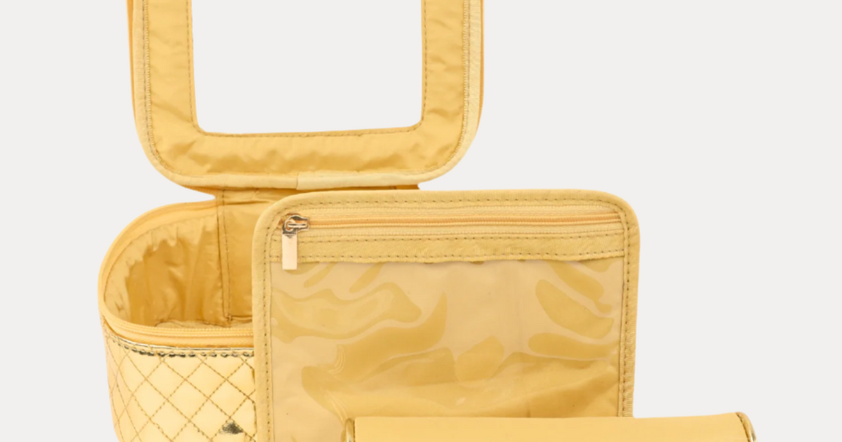 Large Gold Travel Storage Case For Bangle Bracelets & Jewelry