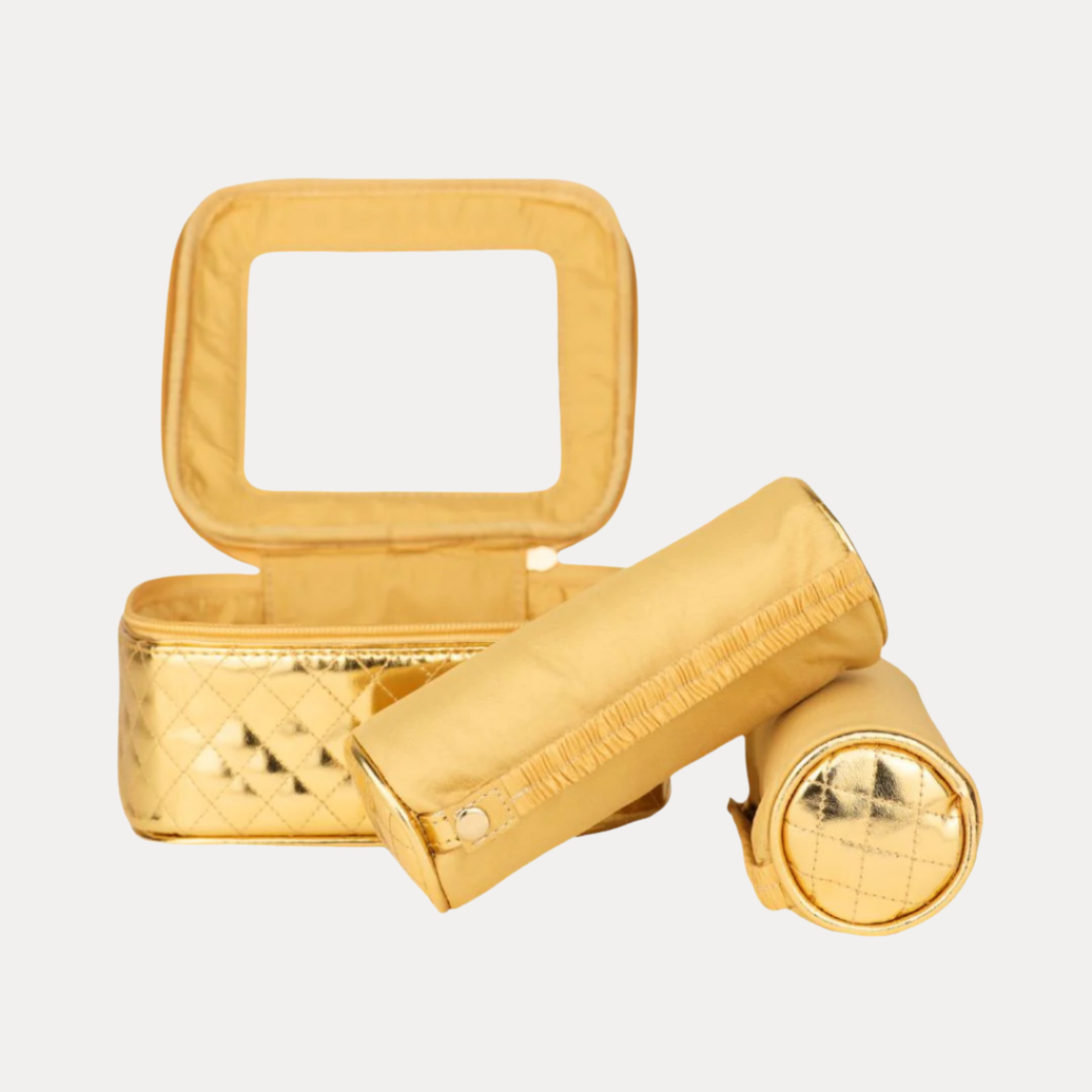 Large Gold Travel Storage Case For Bangle Bracelets & Jewelry