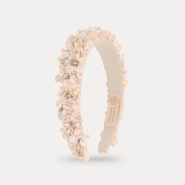 White/Silver Diva Headband: Glamorous and Comfortable Statement Piece