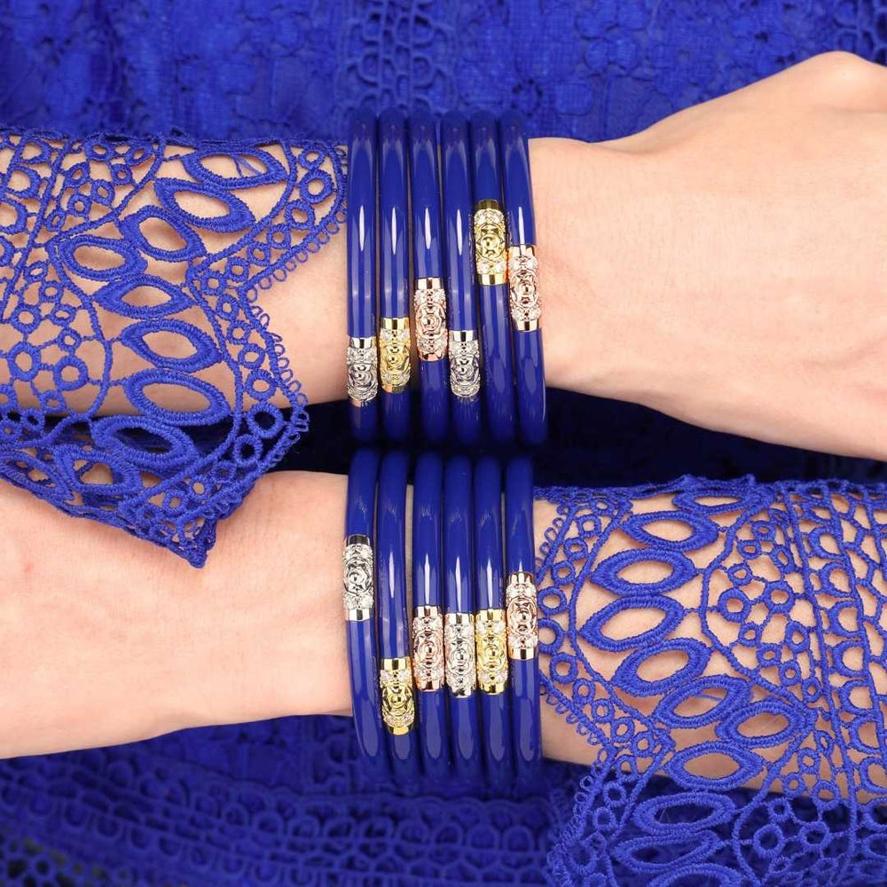 Lapis Blue Three Kings All Weather Bangle Bracelets | BuDhaGirl