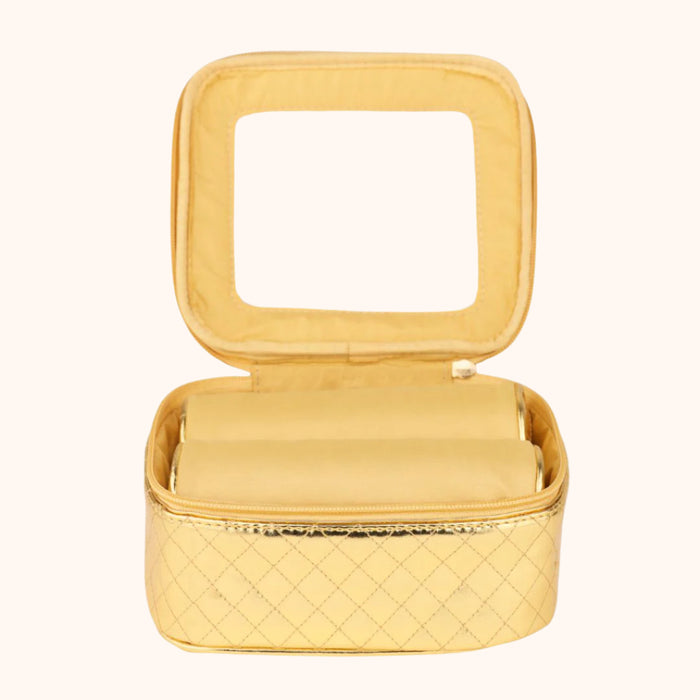 Large Gold Travel Storage Case For Bangle Bracelets & Jewelry