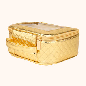 Large Gold Travel Storage Case For Bangle Bracelets & Jewelry