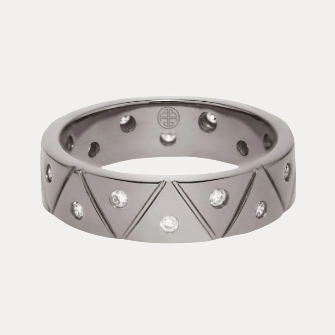 Palladium Dark Gold Plated Brass "Light" Serenity Ring | BuDhaGirl