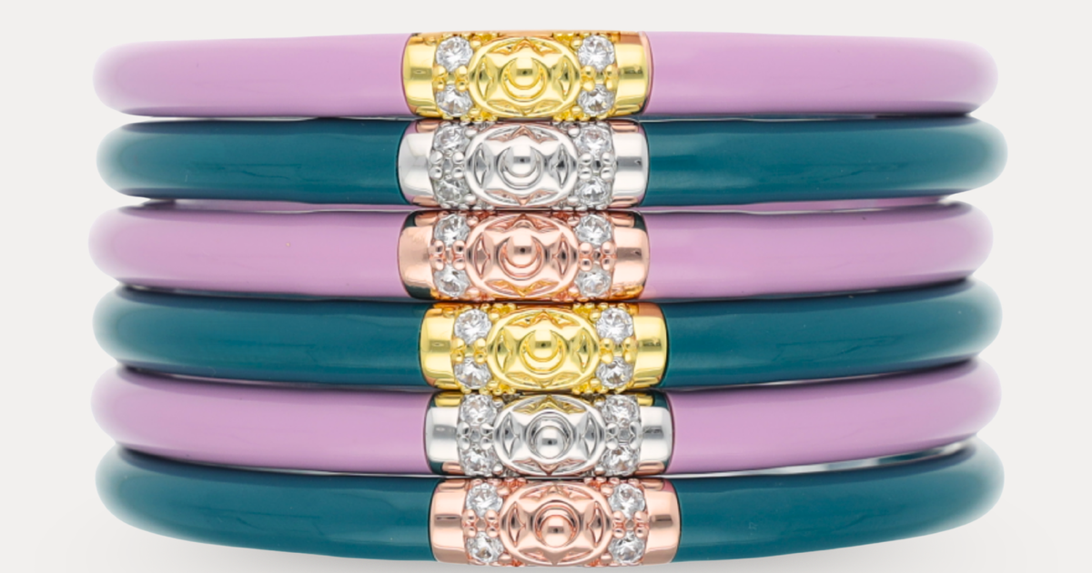 Lilac & Plume Summer Stripes Stack | Colorful Bangles