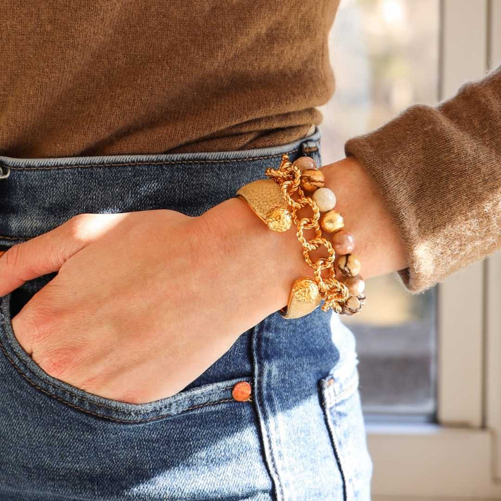 Shimmering Journey | Gold Bangles & Stacked Bracelets