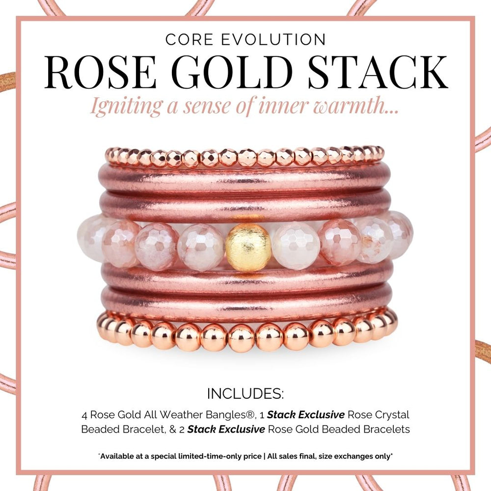 Rose Gold Evolution Bangle Bracelet Stack | BuDhaGirl