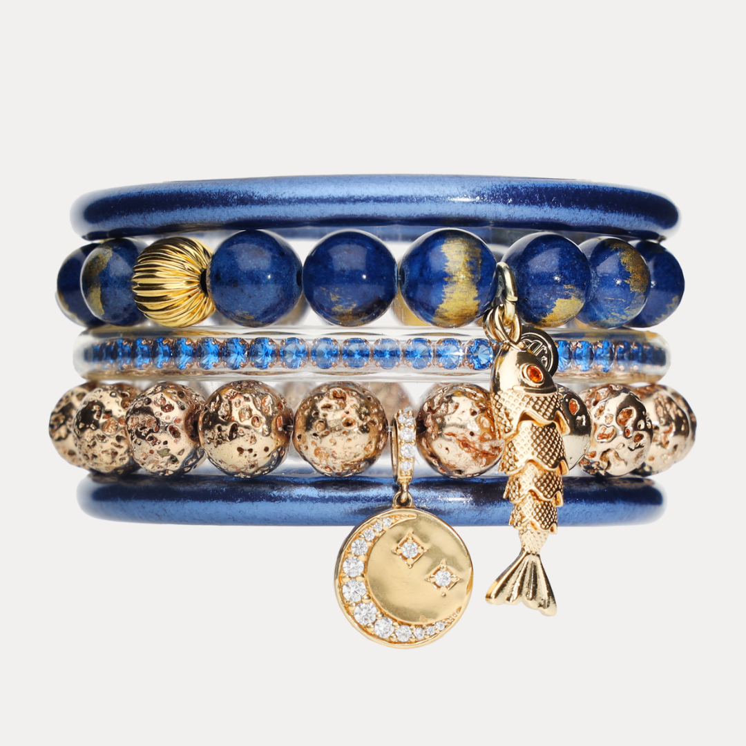 August Sturgeon Moon Bangle Bracelet Stack | Full Moon Limited | BuDhaGirl