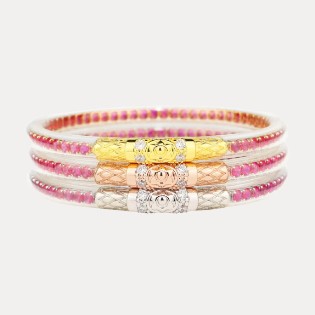 Epic Pink Three Queens All Weather Bangles Bracelets | BuDhaGirl