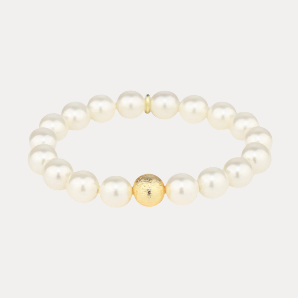 BuDhaGirl® White Pearl Mala: Classic Pearl Bracelet for Mindfulness
