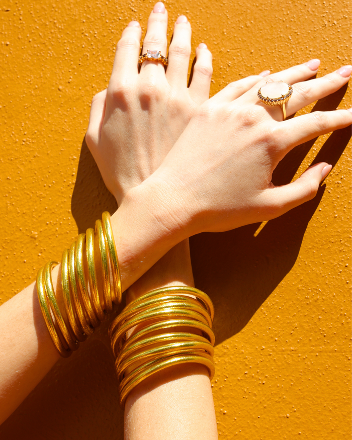 Gold All Weather Bangles (Set of 9) - Serenity Prayer | BuDhaGirl