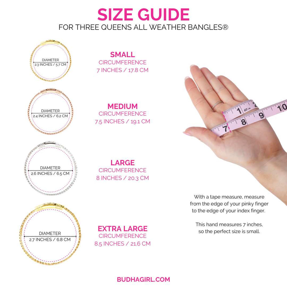 Clear Crystal Three Queens All Weather Bangles | BuDhaGirl