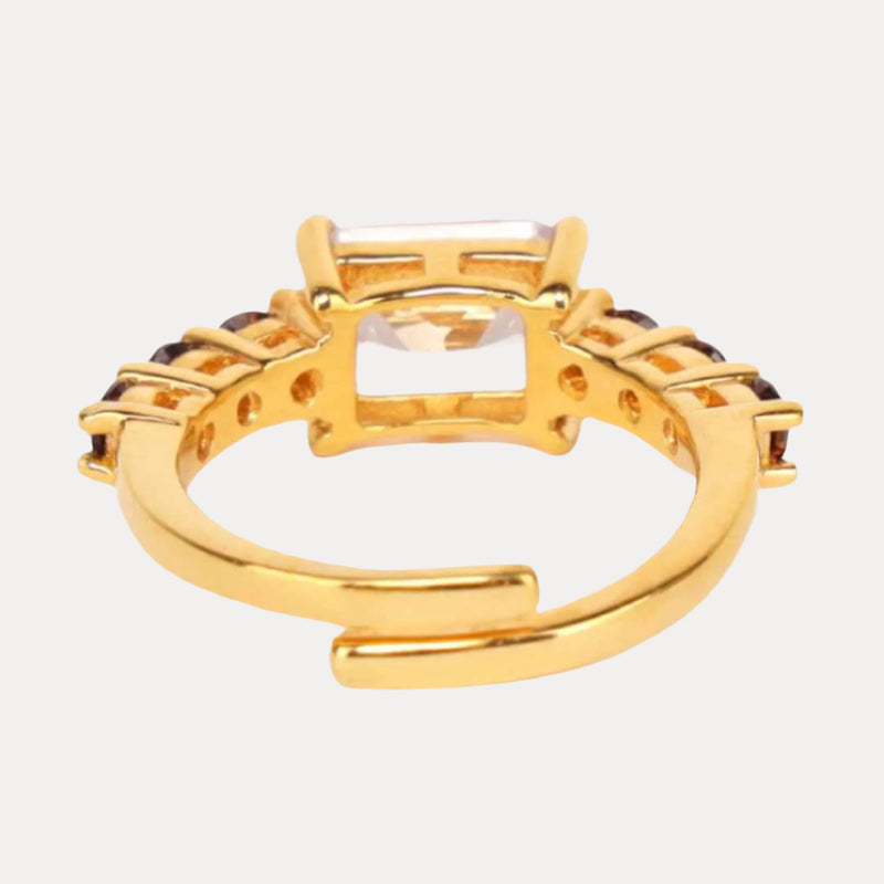 Plum Colored Emerald Cut Adjustable - Princess Ring | BuDhaGirl