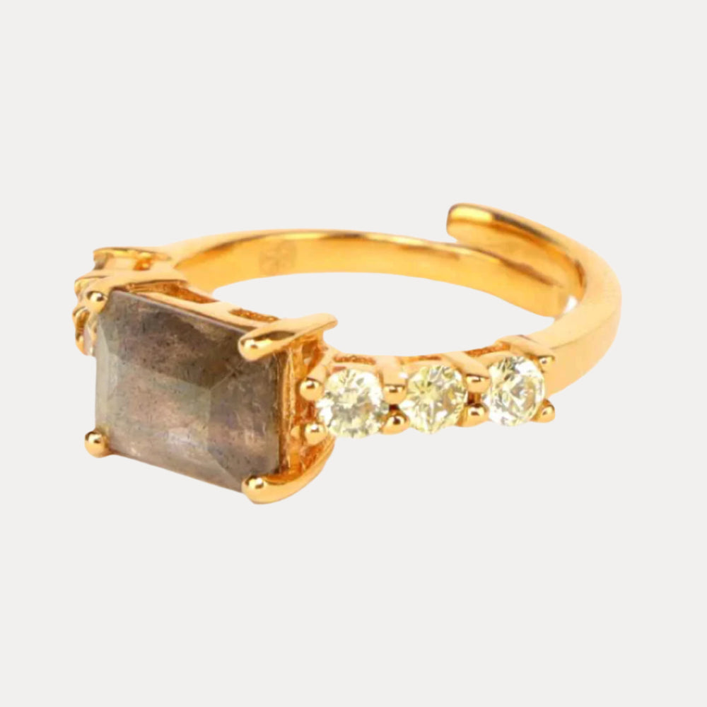 Plum Colored Emerald Cut Adjustable - Princess Ring | BuDhaGirl