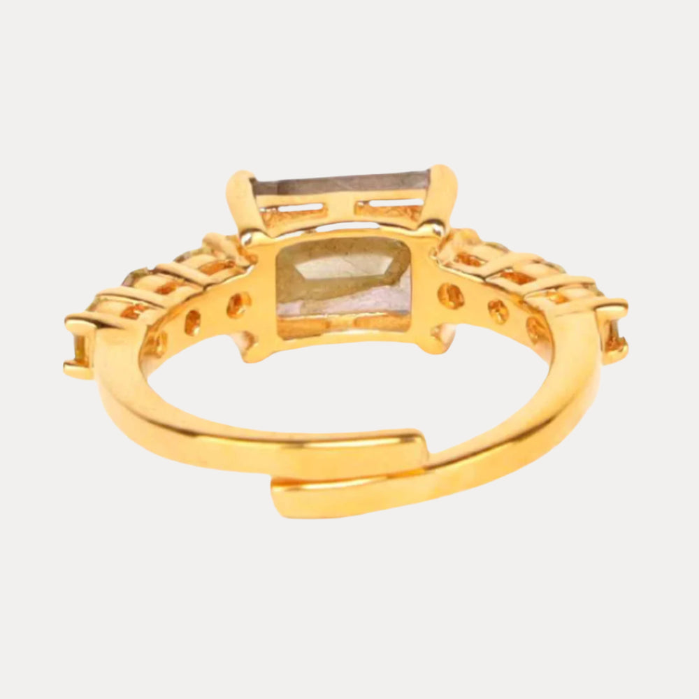 Plum Colored Emerald Cut Adjustable - Princess Ring | BuDhaGirl